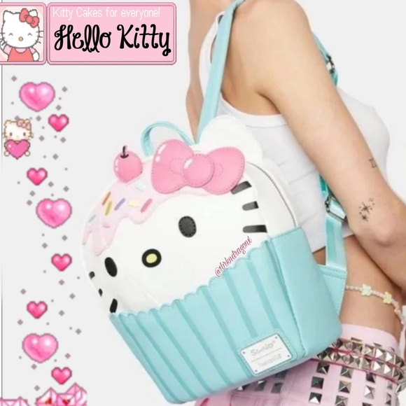 Hello Kitty | Bags | Nwt Officially Hello Kitty Backpack Cupcake Kitty Sprinkle Loungefly Bag ...